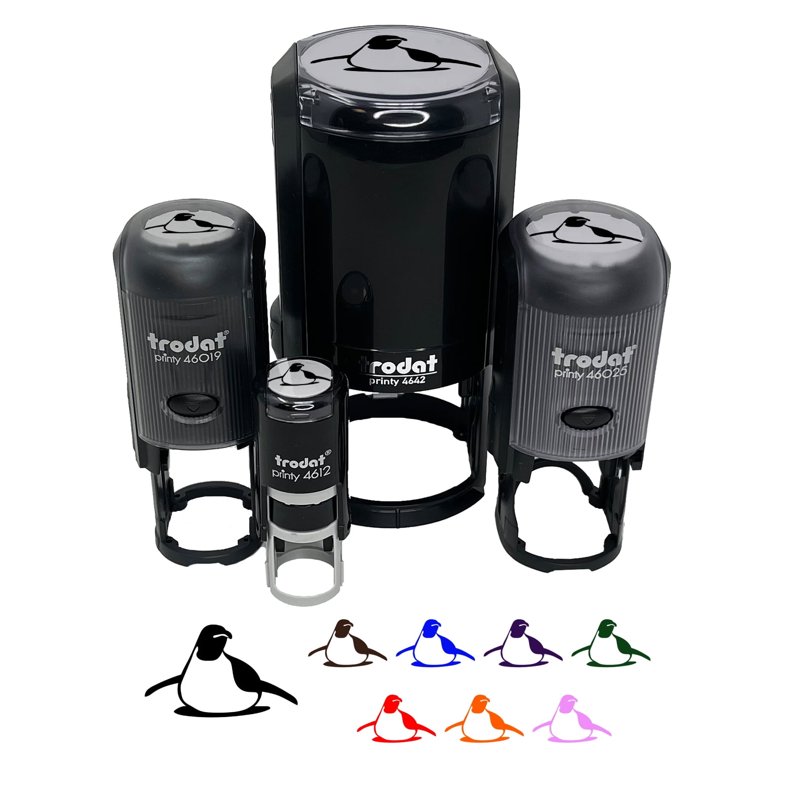 Cute Emperor Penguin Laying or Sliding on Belly Self-Inking Rubber ...