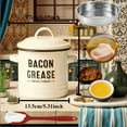 Bacon Grease Container with Strainer & Silicone Spatula - Large ...