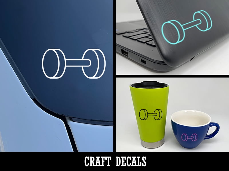 Dumbbell Gym Workout Exercise Craft Vinyl Indoor Outdoor Decal Sticker ...