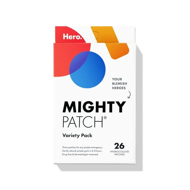 Parches para acné y espinillas Mighty Patch, paquete variado de 26 ...