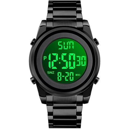 Men's Digital Watch Large Face Watches for Men with Stainless Steel ...