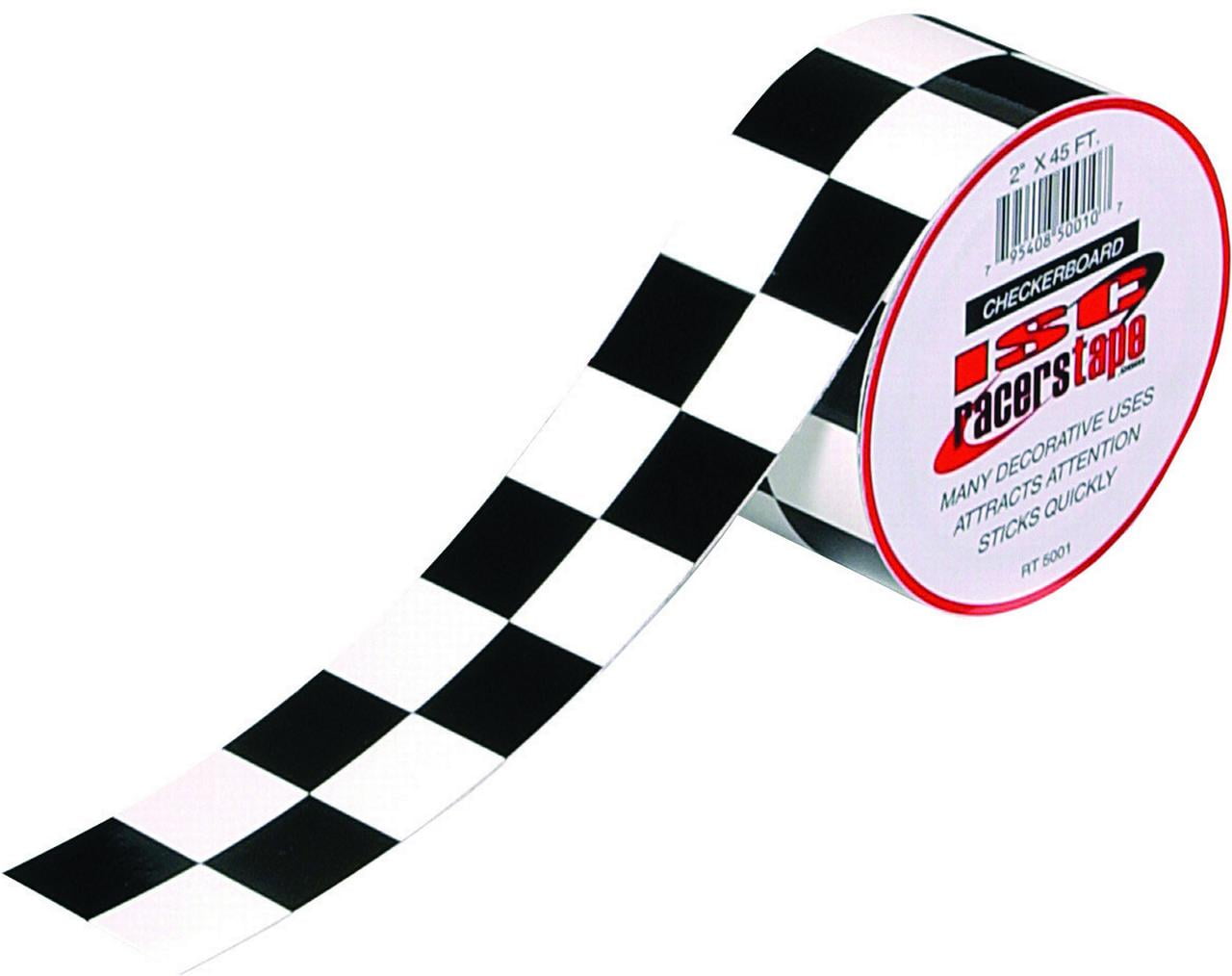 ISC RT5001; Black & White Straight Checker Board Tape 2-inch X45 ...
