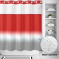 No Hook Shower Curtain with Built-In Rings, Gradient Red Washable ...
