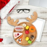 SERENABLE Christmas Decorative Plate, Wooden Food Dish, Holiday ...