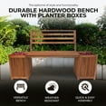 Leigh Country Outdoor Garden Wood Bench with Planter Boxes, Tan ...