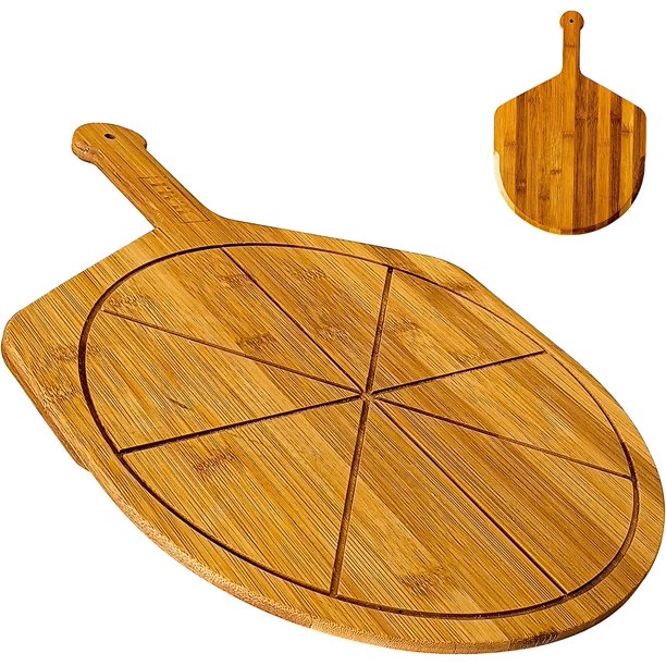 Jinsinto 12 inch wooden pizza peel serving plate, pizza plate, kitchen ...