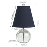 JONATHAN Y Goddard 16" Crystal Ball/Metal LED Table Lamp, Clear/Navy ...