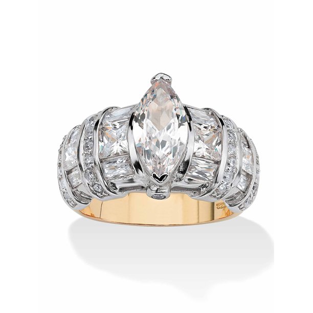 Palmbeach Jewelry 4 18 Tcw Marquise Cut Cubic Zirconia 14k Gold Plated