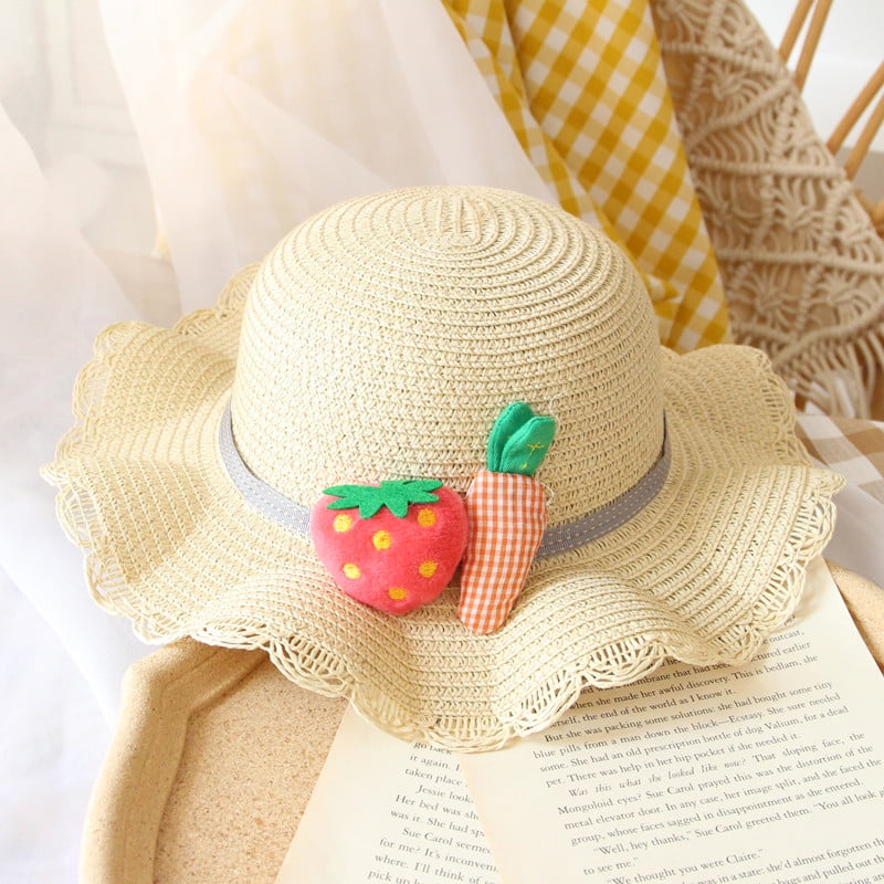 Summer Girls Straw Hat Outdoor Baby Sun Protection Hats or Straw ...