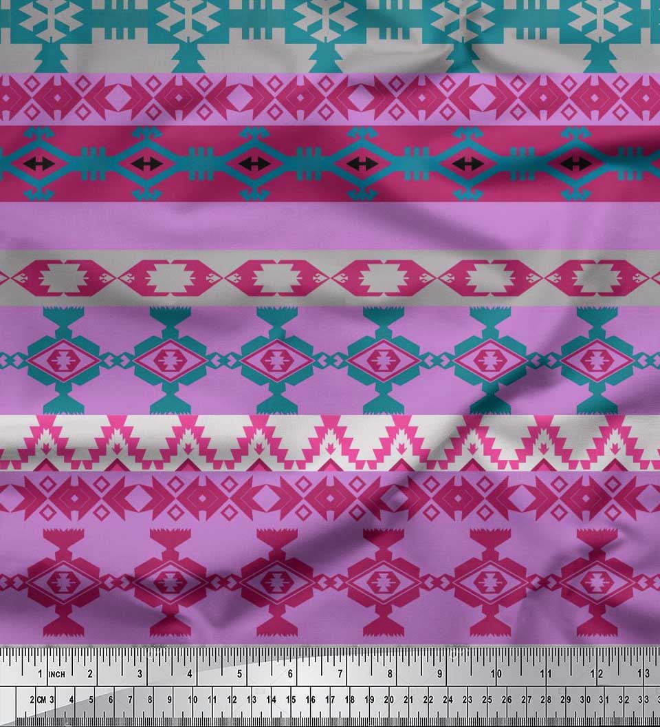 Soimoi Cotton Duck Fabric Ikat Southwestern Print Fabric by The Yard 42 ...
