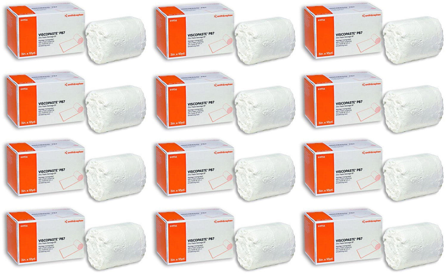 Smith and Nephew 4956 Viscopaste PB7 Zinc Paste Bandage 3" x 10 Yards ...