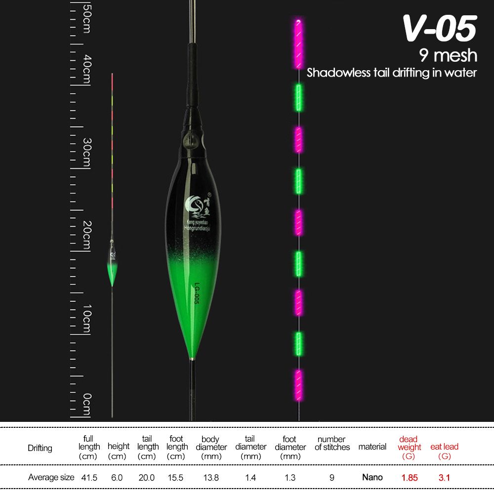 Smart Sensor LED Light Buoy Strike Slip Drift Tube Light Stick Floats Floats Bobbers Indicator ...