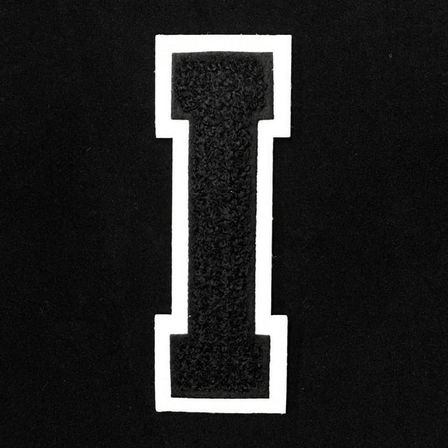 Chenille Stitch Varsity Iron-On Patch by pc, 4-1/2", Black/White, TR ...