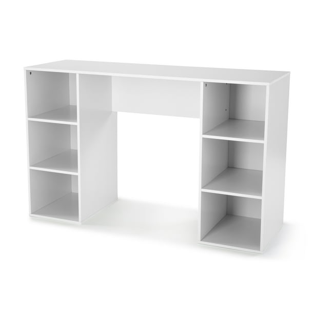 Mainstays 6-Cube Storage Computer Desk, White - Walmart.com