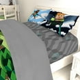 Minecraft Kids 4 Pieces Green Bed-in-a-Bag, 100% Microfiber, Gaming ...