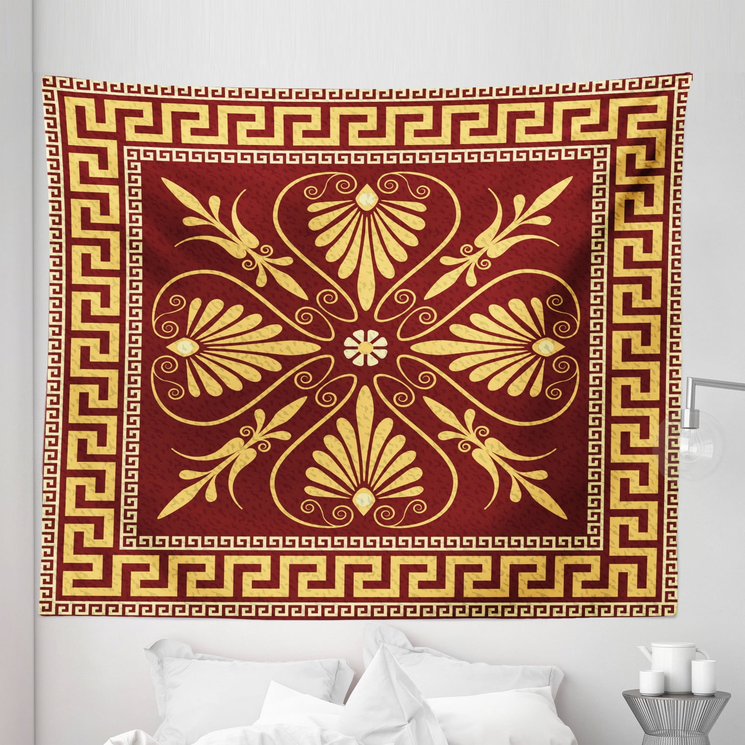 Greek Key Tapestry, Old Fashioned Frame Design the Labyrinth and Curly ...
