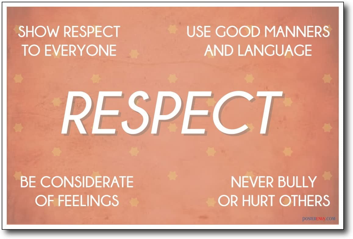 Inspirational & Positive Respect - Kids' Wall Classroom Motivational ...