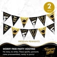 Gold Graduation Banner & Pennants Kit - Black and Gold Graduation Party ...