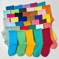 XmhyTop-A 3-Pack Cotton Crew Socks Solid Color Athletic Calf Socks ...