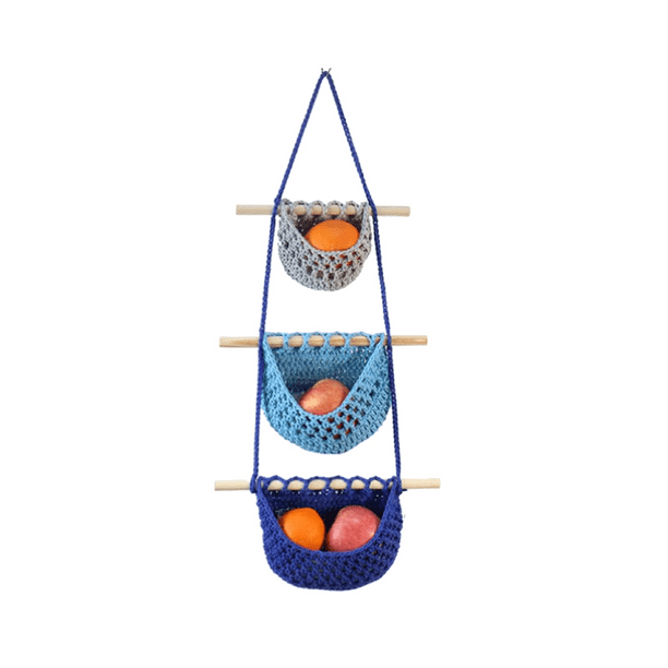 Symkmb Wall Fruit Basket Braided Hanging Baskets for Kitchen Fruit and ...