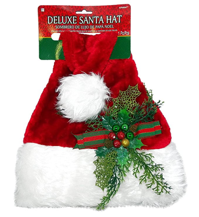 Deluxe Santa Hat With Attached Decoration - Walmart.com