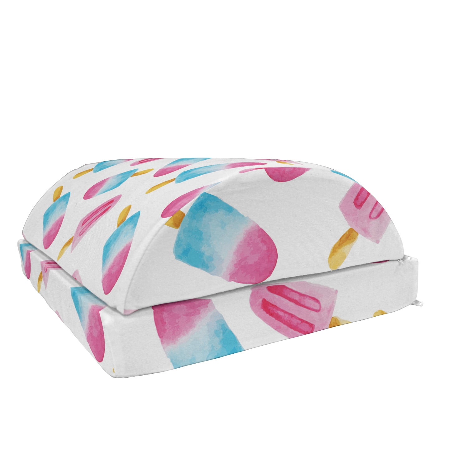 Ice Cream Foot Rest, Pattern with Refreshing Watercolor Popsicles on ...