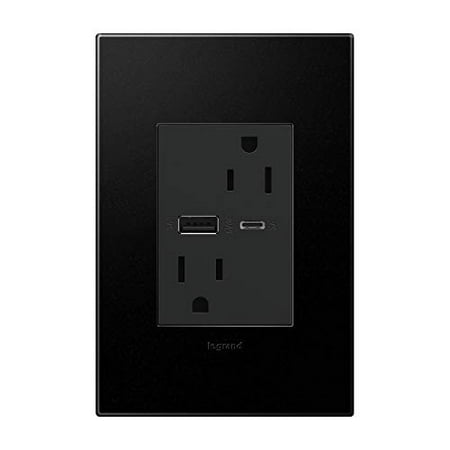 Legrand adorne Dual-USB, 15A, Ultra-Fast Charge, 6 Amp, Type A/C, USB ...