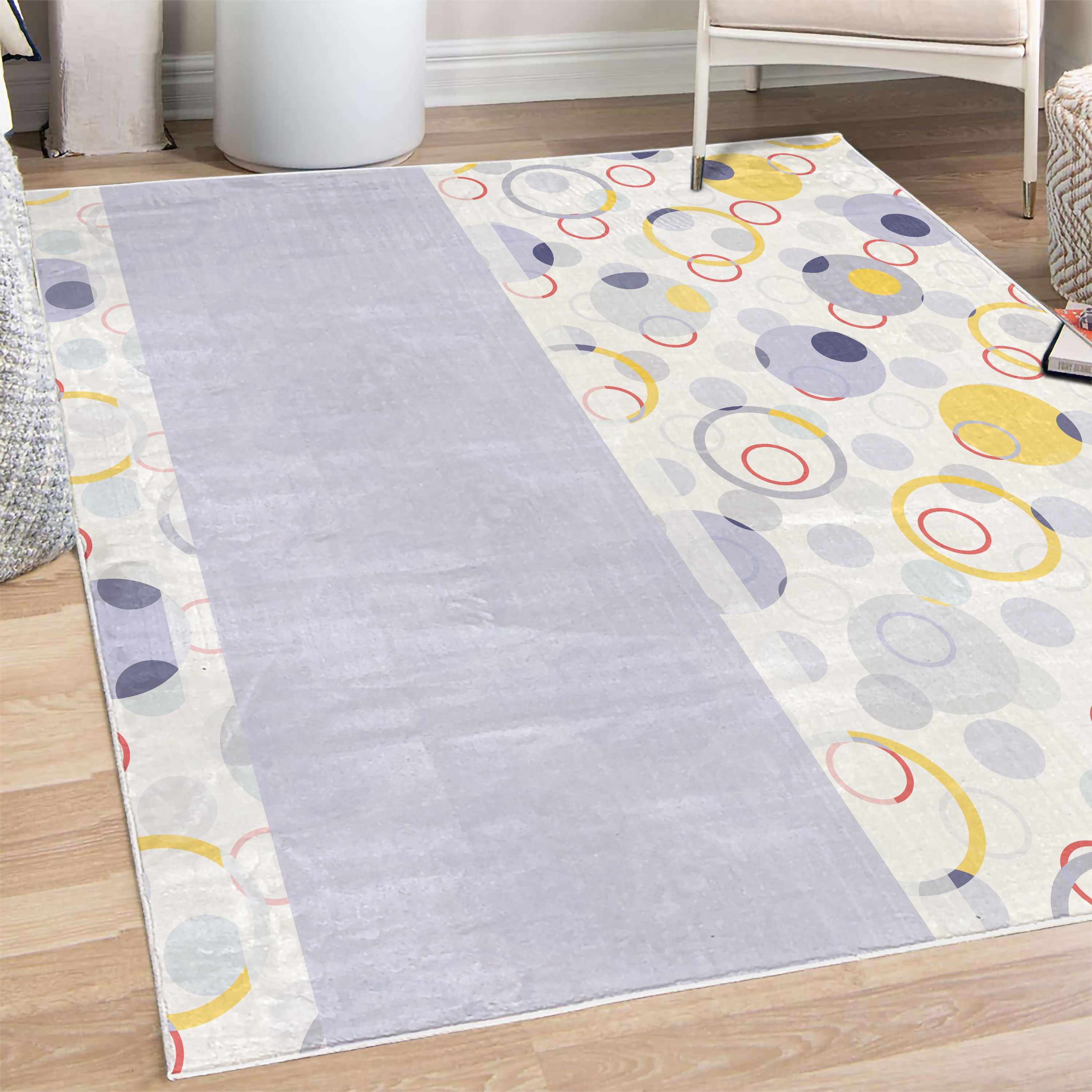 Abstract Decorative Rug, Circular Shaped Round Interlace Forms ...