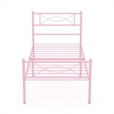 Yoneston Twin Metal Platform Bed Frame for Girls Single Bed Frame ...