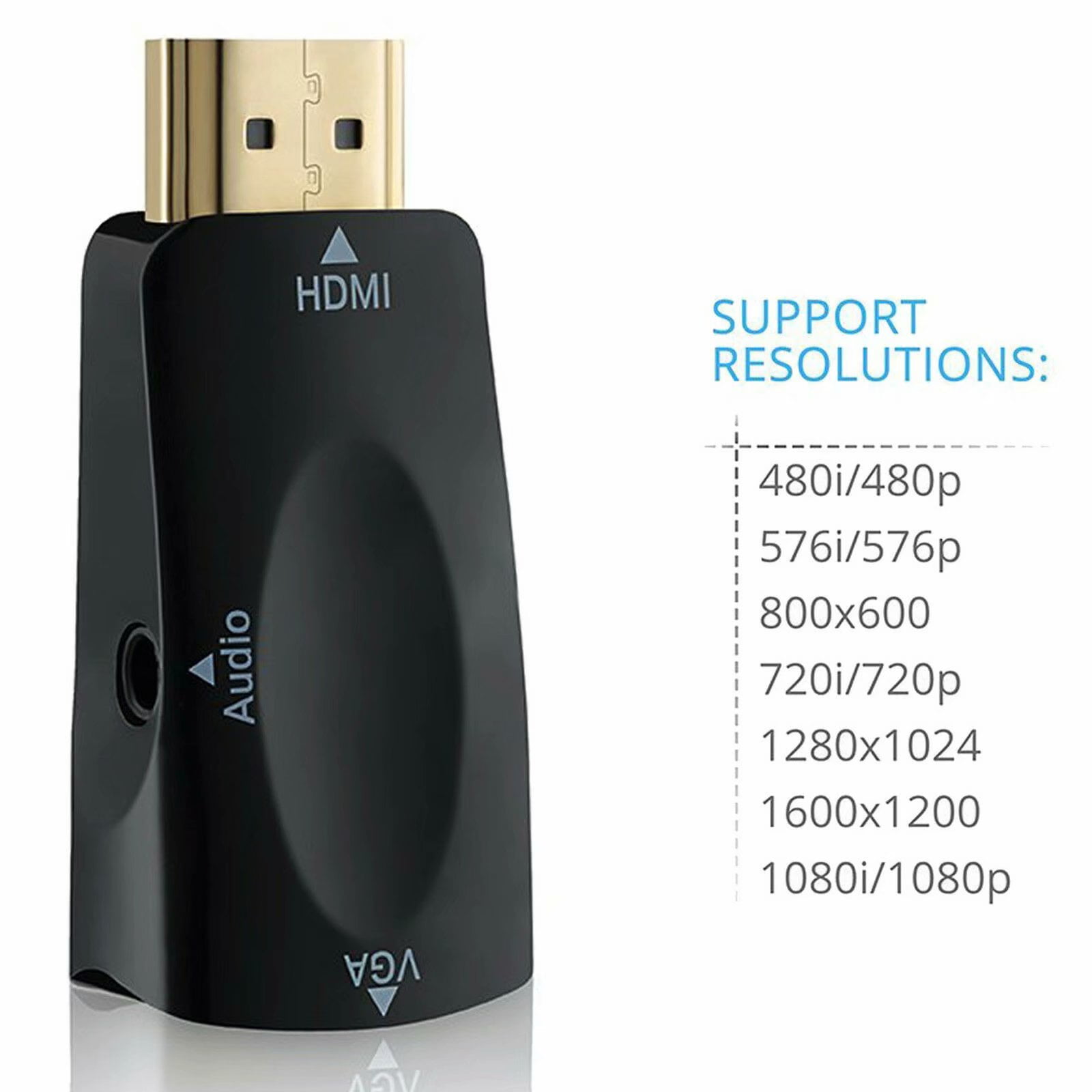 Buy Qmart Gold-Plated HDMI to VGA Converter Adapter for PC, Laptop, DVD ...