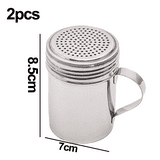 2 Pieces Stainless Steel Dredge Shaker with Lid and Handle Salt and ...