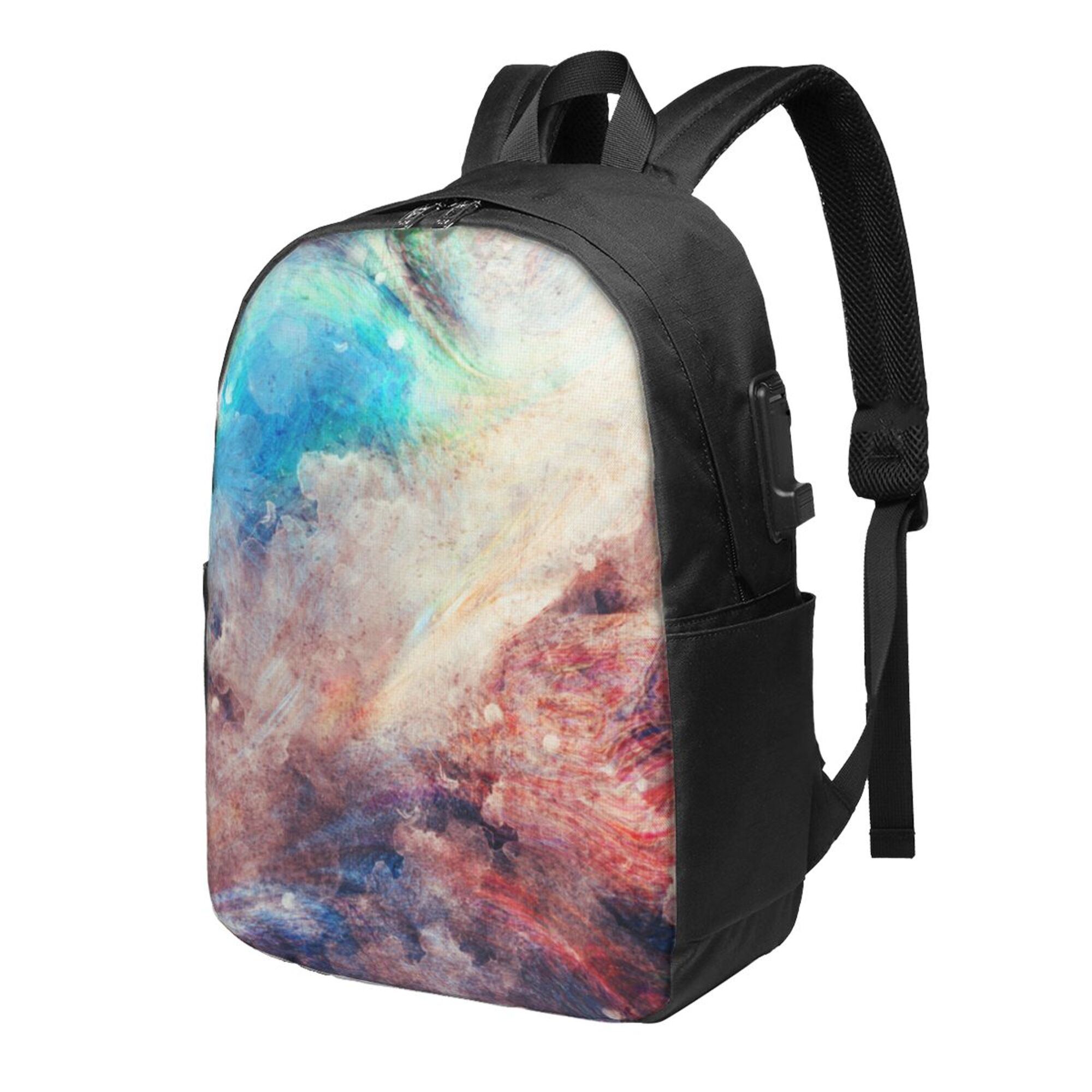 YFYANG 17" Laptop Backpack, Watercolor Art Textures Fashion Travel Work ...