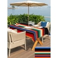 Abstract Color Stripes Rectangle Outdoor Tablecloth with Umbrella Hole ...