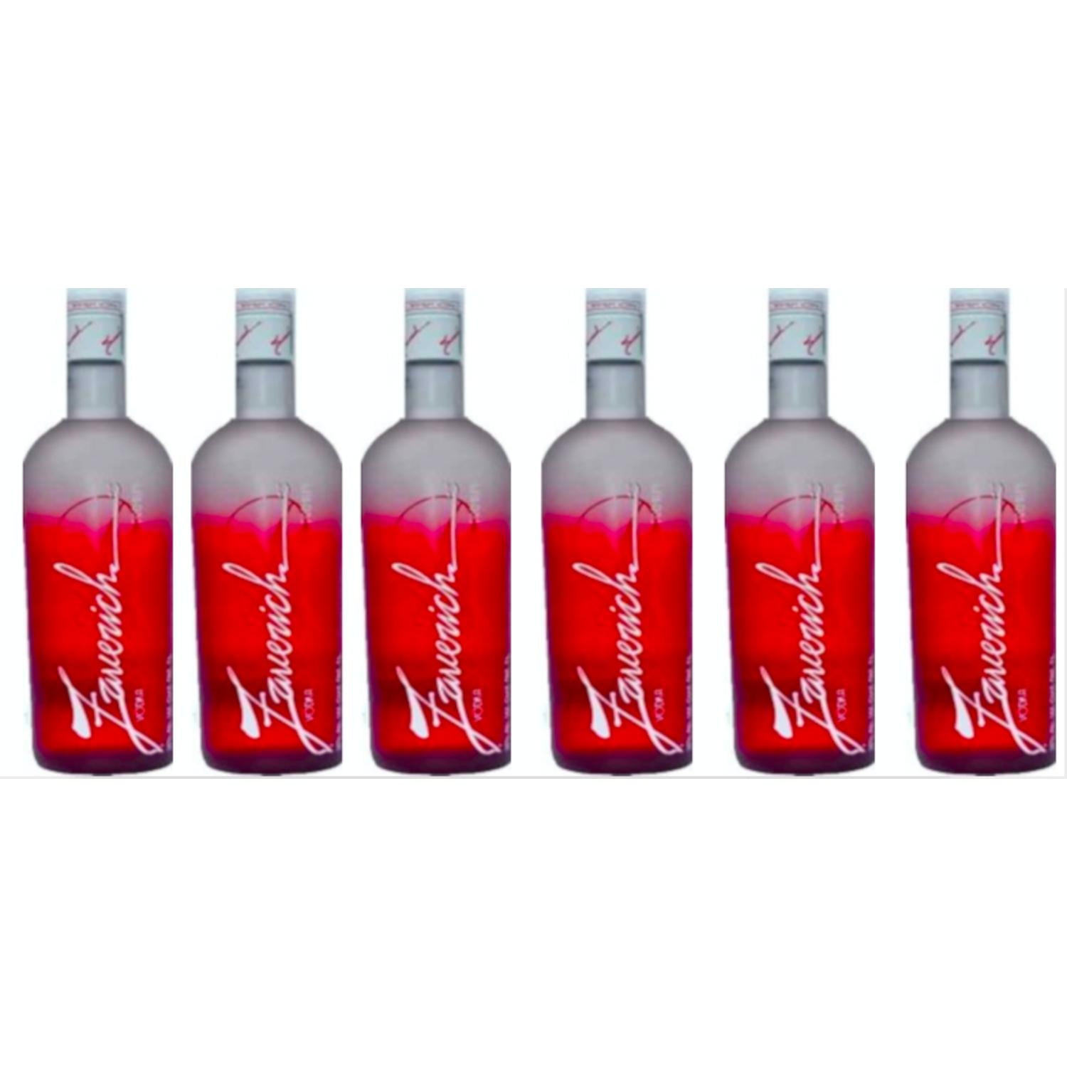 Pack de 6 Vodka Zaverich Red Berry 1 L | Walmart en línea
