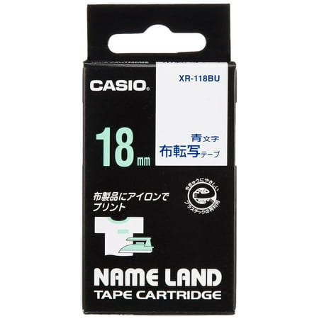 Casio Label Writer Nameland Cloth Transfer Tape 18mm XR-118BU Blue ...
