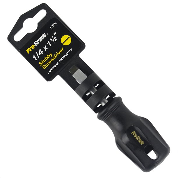 Pro-Grade 1/4" Inch x 1-1/2" Inch Stubby Flathead Miniature Screwdriver ...