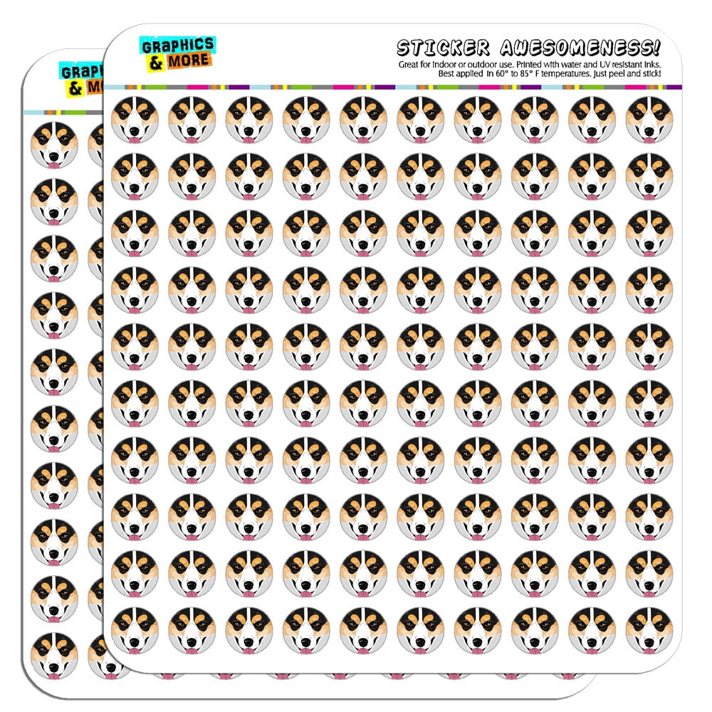 Pembroke Welsh Corgi Face Tri-color Dog 1/2" (0.5") Scrapbooking ...