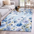Blue Purple Floral Kitchen Runner Rug 2.7x5 Washable Runners for ...