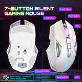 2.4G Wireless Gaming Keyboard&Mouse, Type C/USB Dual Receiver, RGB LED ...