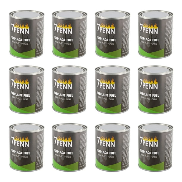 7Penn Gel Fireplace Fuel Cans, 13oz - 12Pk Fire Pit Gel Fuel Cans for ...