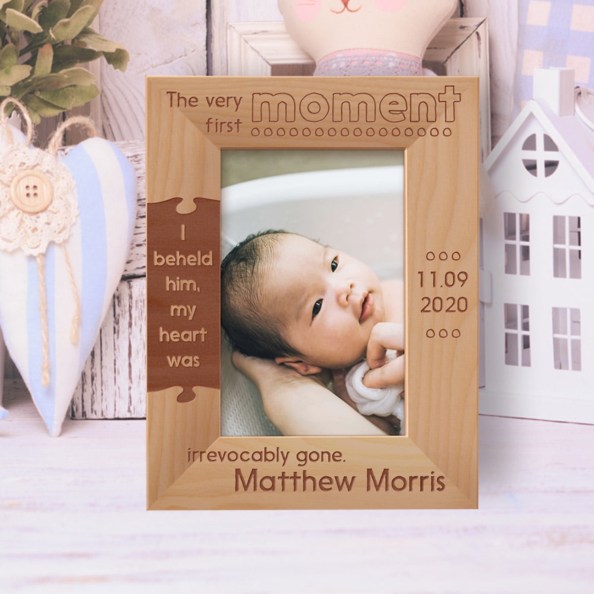 The Very First Moment I Beheld Him Personalized Wooden Frame 4" x 6 ...