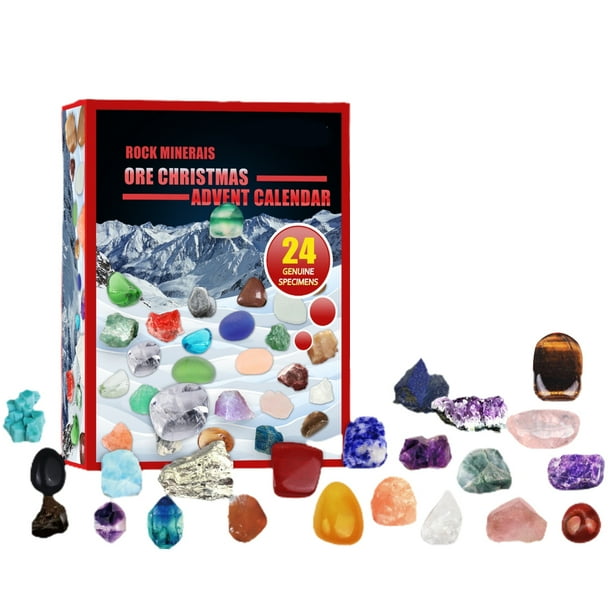Christmas Advent Rock Collection Countdown Calendar Mineral Rock Fossil ...