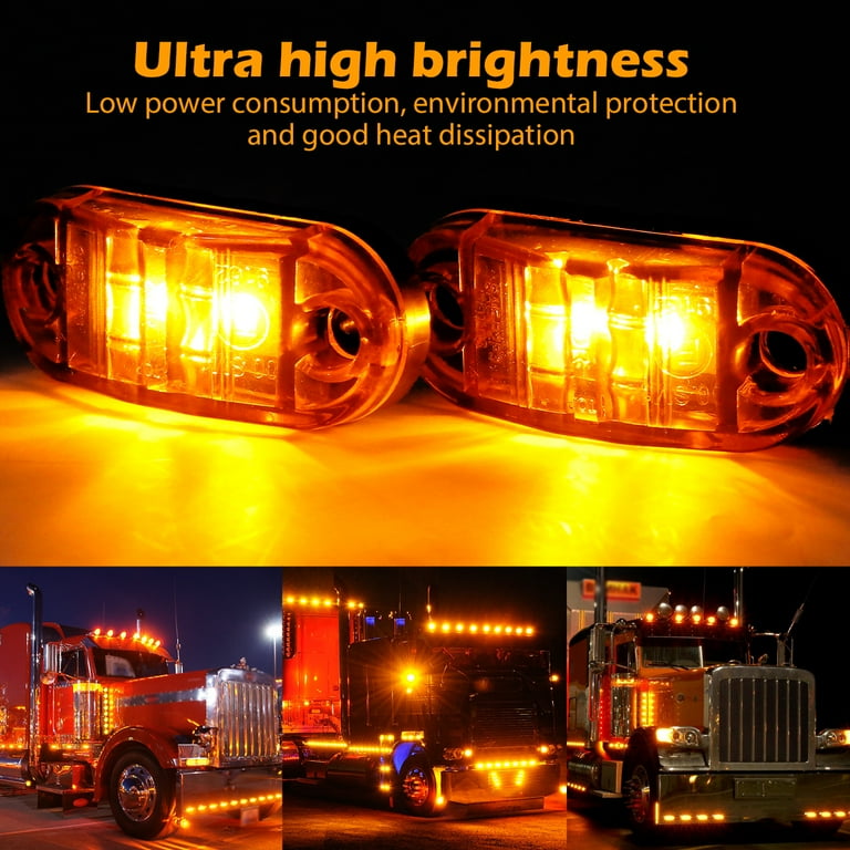 Turn Truck Clearance Lights 12V Round Trailer Side Marker Lights