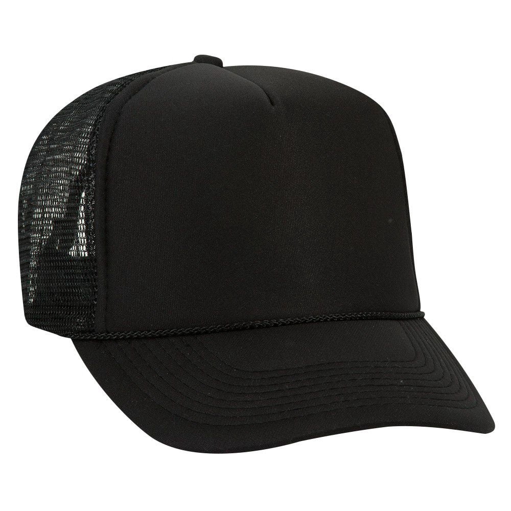 OTTO Polyester Foam Front 5 Panel High Crown Mesh Back Trucker Hat OTTO Polyester Foam Front 5 Panel High Crown Mesh Back Trucker Hat