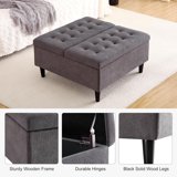 Litake 33" Large Square Ottoman with Storage, Lift Top Coffee Table ...