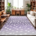 Art Purple Washable Area Rugs 3'x5', Vintage White Polka Dots Lavender ...