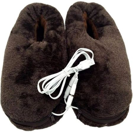 Usb Electric Heating Slippers, Heated Plush Shoe,1 Pair Indoor Foot ...