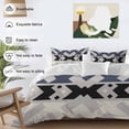 Abstract Art 4 Piece Duvet Cover Set Queen Size Blue Black Beige Line ...