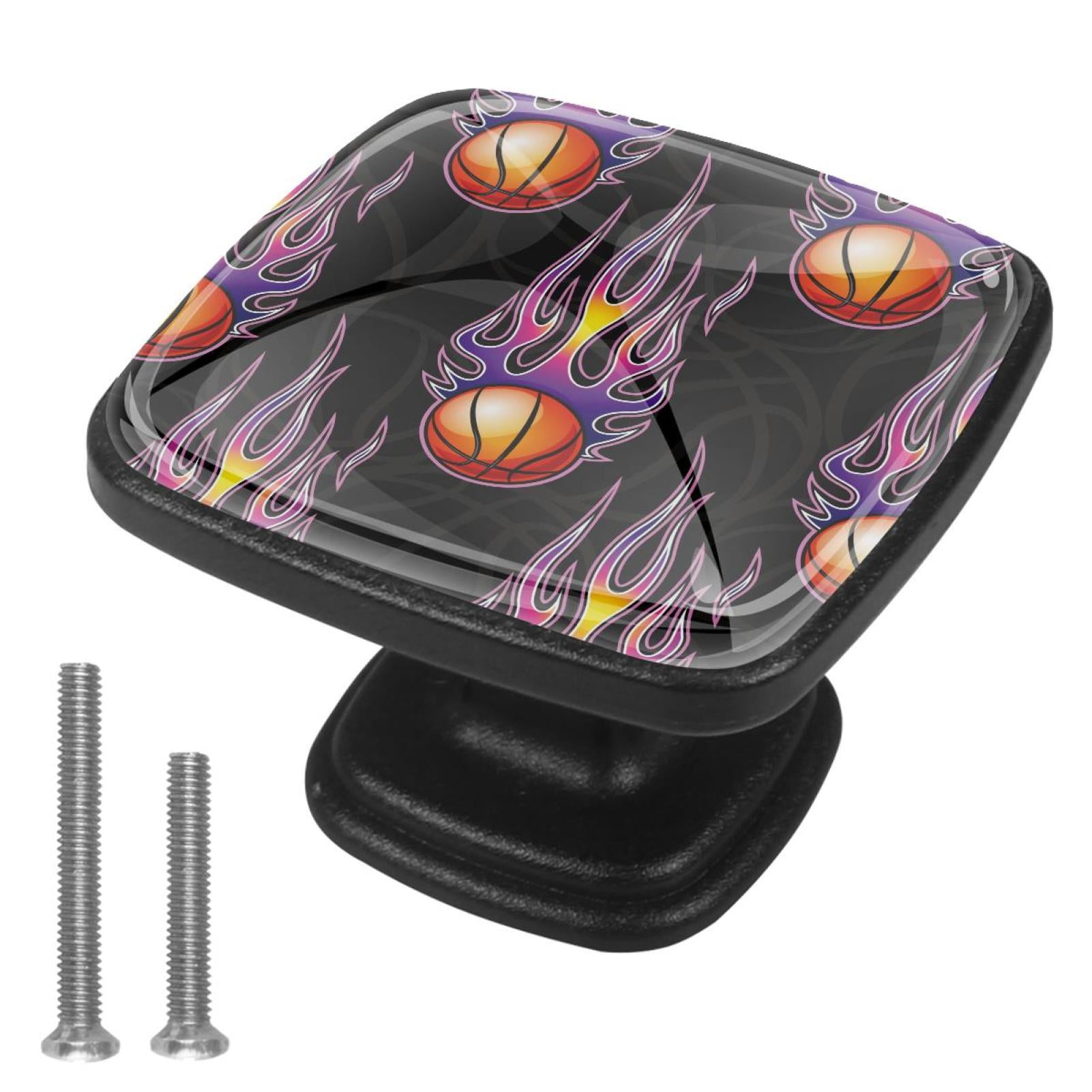 4 Pcs Cabinet Handle Drawer Pulls Sport Basketball Knobs with Screws ...