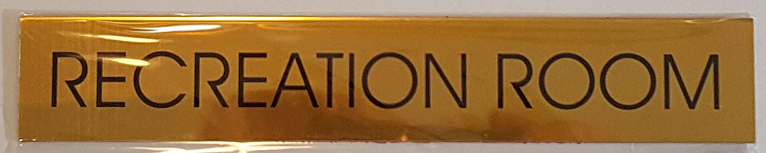 RECREATION ROOM SIGN - Gold BACKGROUND (ALUMINIUM - 2X 11 3/4) WITH ...